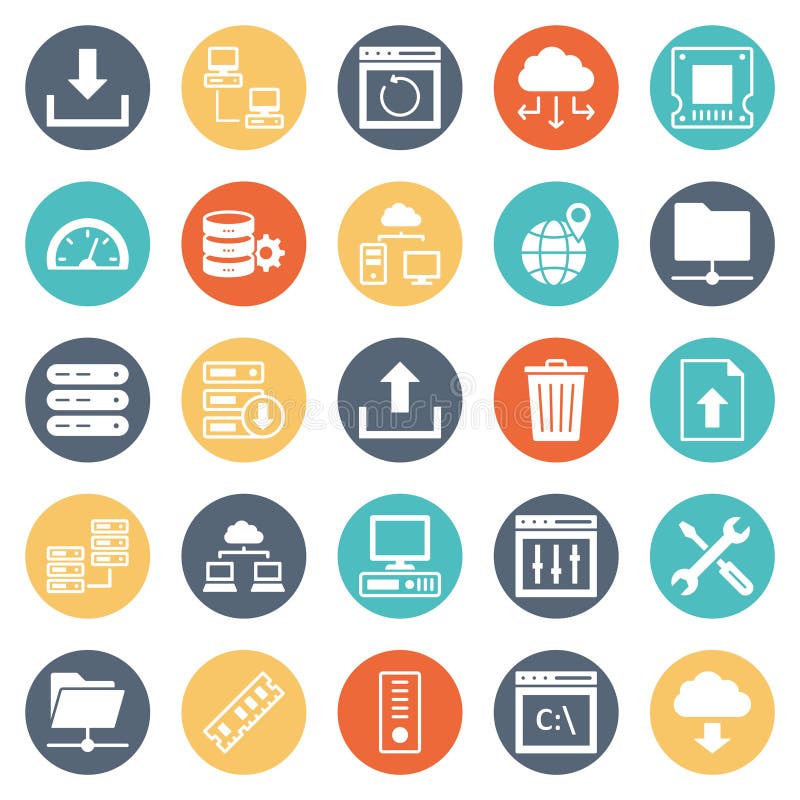 Database, Server and Location Icons Set Every Icon Can Easily Modify or ...