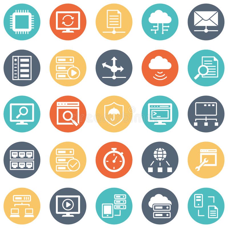 Database, Server and Location Icons Set Every Icon Can Easily Modify or ...