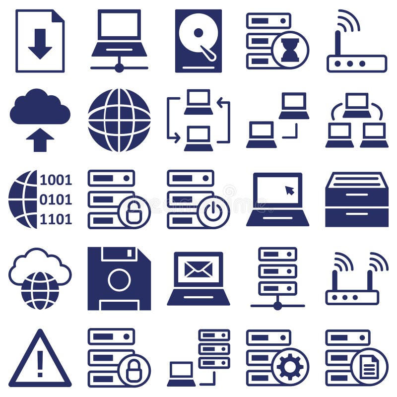 Database, Server and Location Icons Set Every Icon Can Easily Modify or Edit Stock Vector ...