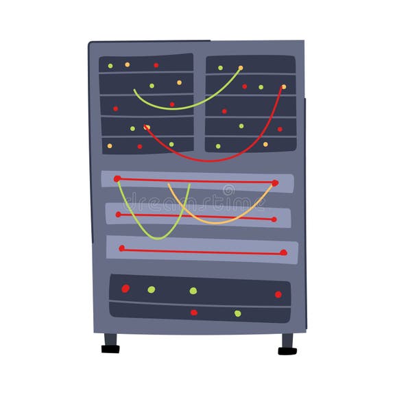 Database Server Rack Cartoon Vector Illustration Stock Illustration ...