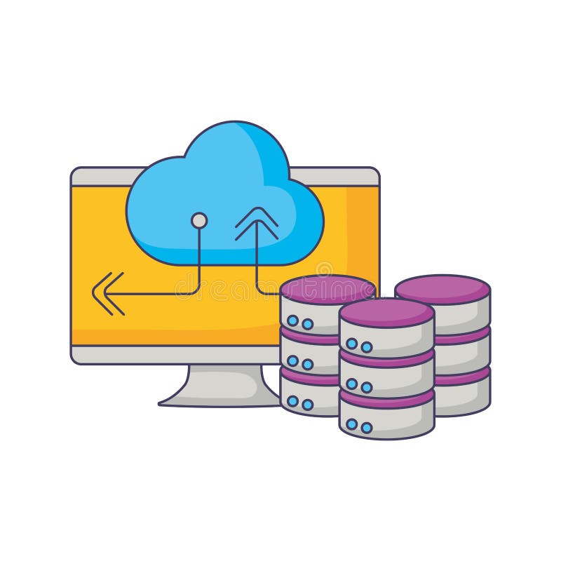 Database Server Storage Computer Cloud Computing Stock Illustration