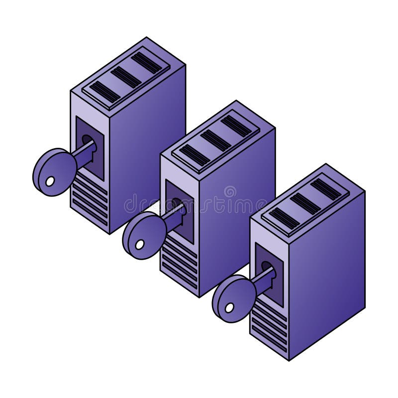Database Server Storage Data Network Security Stock Illustration 6440