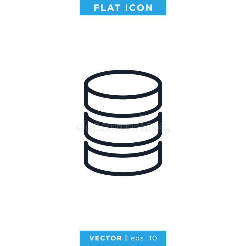 Database Server Storage Icon Vector Logo Design Template. Flat Design ...