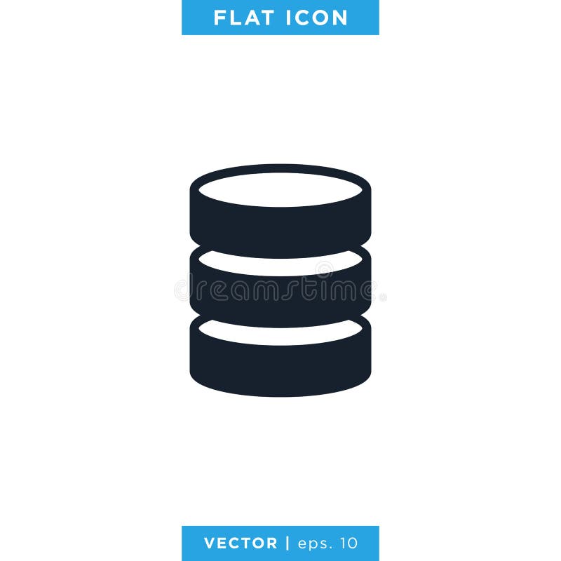Database Server Storage Icon Vector Logo Design Template. Flat Design ...