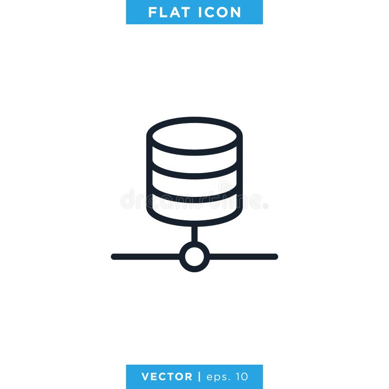 Database Server Storage Icon Vector Logo Design Template. Flat Design ...