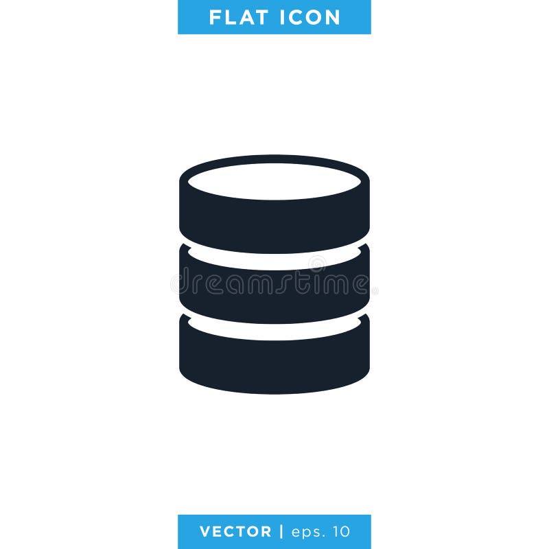 Database Server Storage Icon Vector Logo Design Template. Flat Design ...