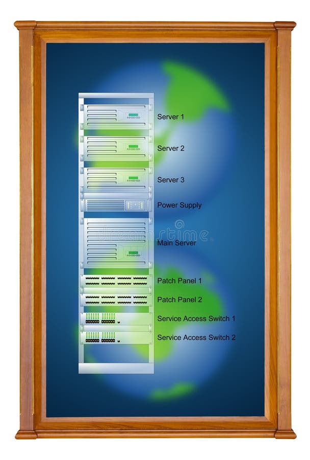 Database Server in Wooden Picture Modern Frame Stock Illustration ...
