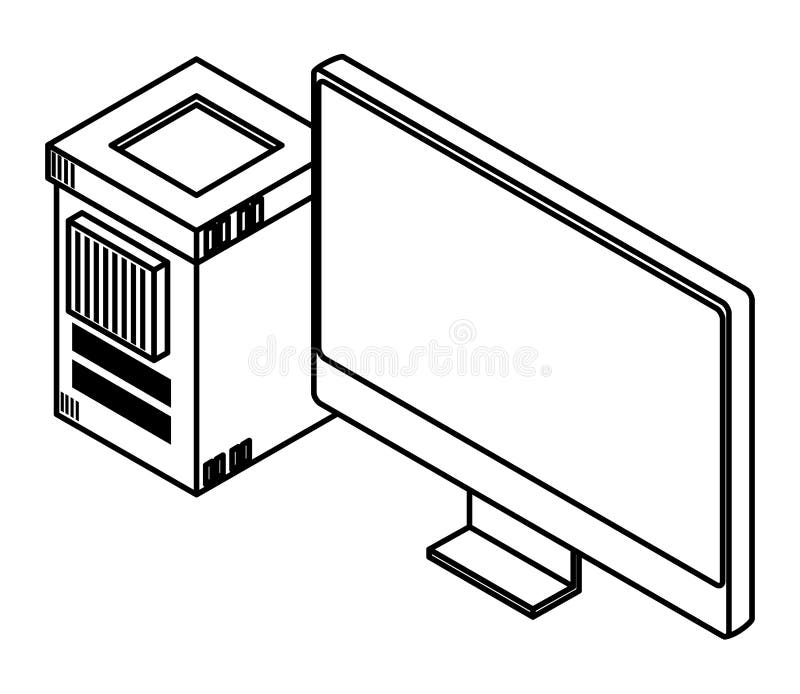 Database Server and Computing Technology in Black and White Stock ...