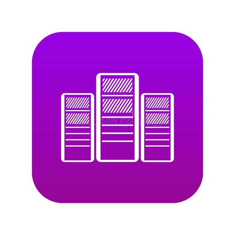 Database Servers Icon Digital Purple Stock Vector - Illustration of ...