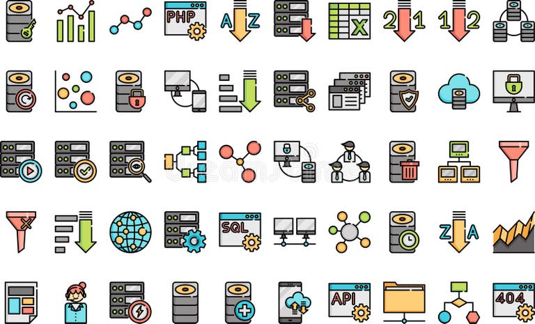Database Servers Icons High-Quality Vector Icons Collection with Editable Stroke. Ideal for ...
