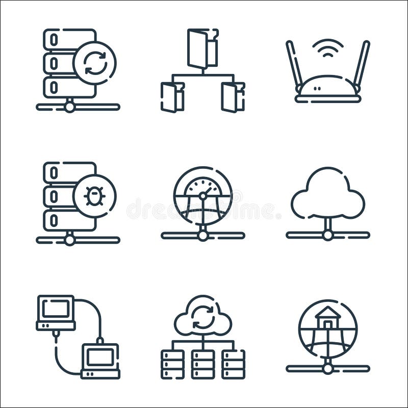 Network Lan Local Area Networking Laptop Connect Computer Ethernet Wide Stock Vector ...