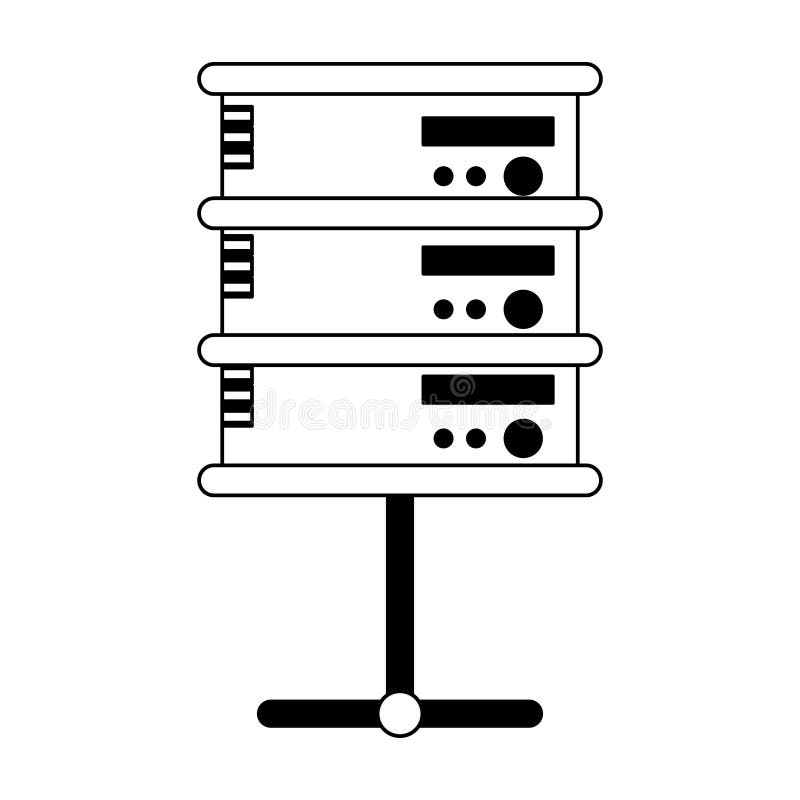 Database Servers Technology Isolated Symbol in Black and White Stock ...