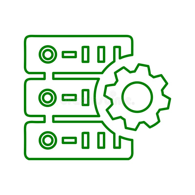 Database, Setting, Server Icon. Simple Vector Design Stock Illustration - Illustration of button ...