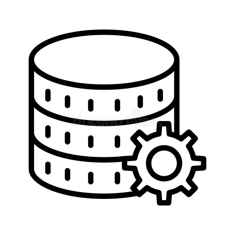 Database Setting Thin Line Vector Icon Stock Vector Illustration Of Hardware Concept 146032276