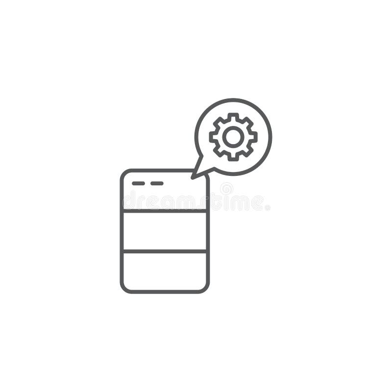 Database Settings Vector Icon Symbol Isolated on White Background Stock ...