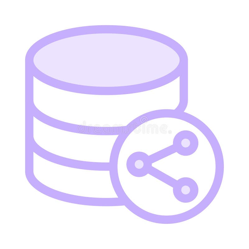 Database Share Color Line Icon Stock Illustration - Illustration of ...