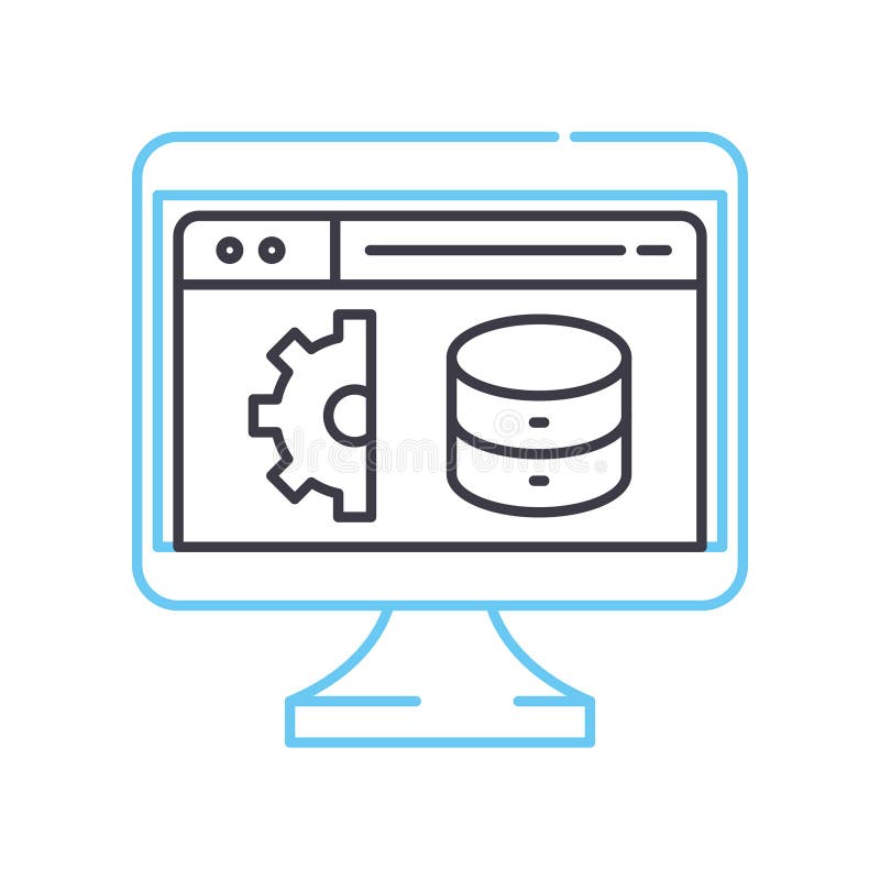 Database Software Line Icon, Outline Symbol, Vector Illustration ... Database Software Line Icon, Outline Symbol, Vector Illustration ...