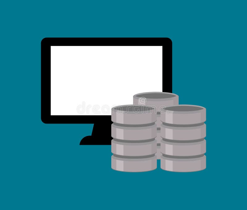 Database storage computer stock vector. Illustration of networking ...