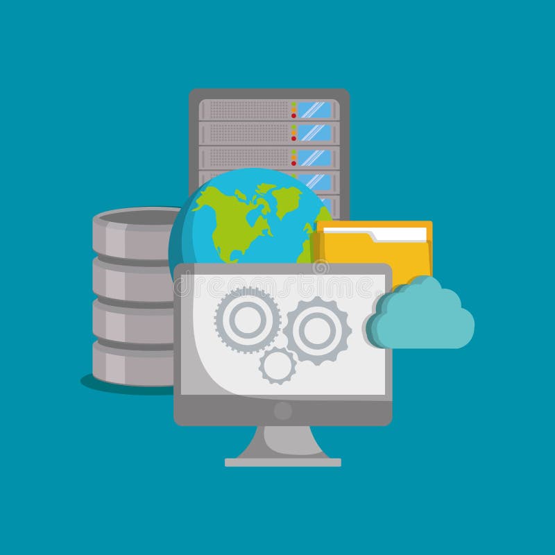 Database storage computer stock vector. Illustration of documents ...