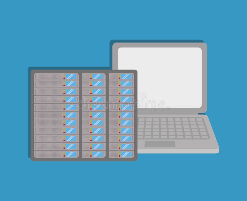 Database storage computer stock vector. Illustration of networking ...