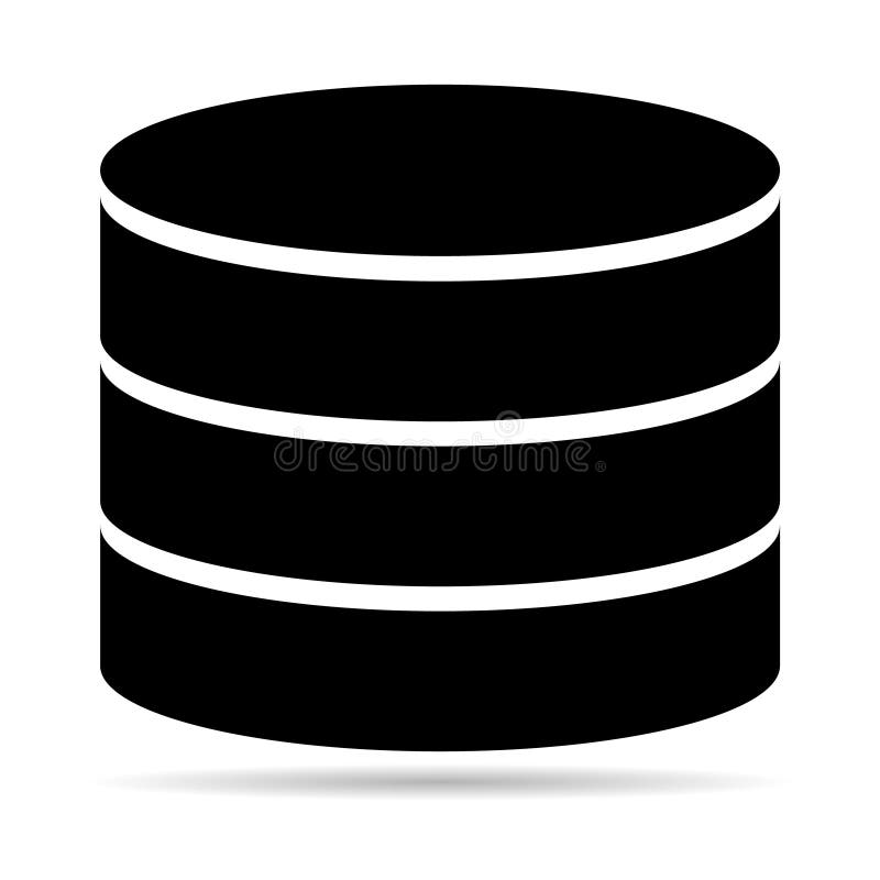 Database Storage Icon With Shadow Internet Network Server Cloud Data Symbol Connection System