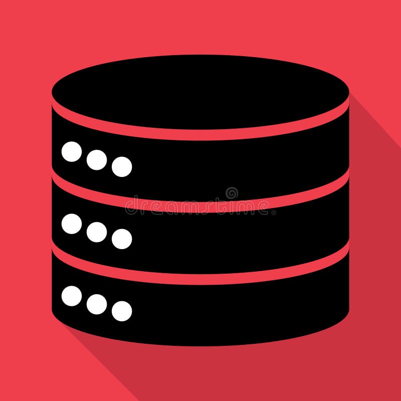 Database Storage Icon with Shadow, Internet Network Server Cloud Data ...
