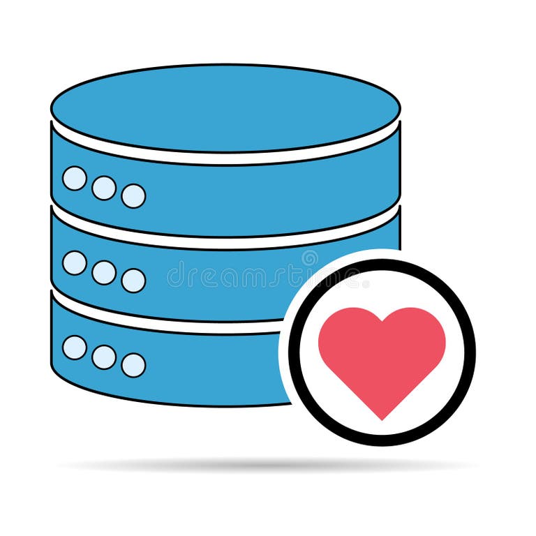 Database Storage Icon with Shadow, Internet Network Server Cloud Data Symbol, Connection System ...