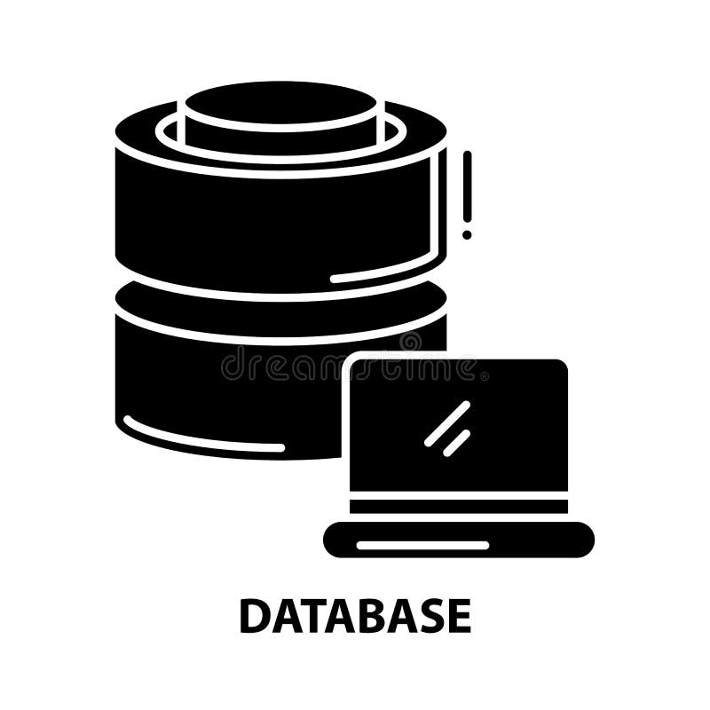 Database Symbol Icon, Black Vector Sign with Editable Strokes, Concept ...