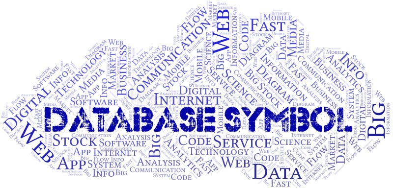 Database Symbol Vector Word Cloud, Made with Text only. Stock Vector ...