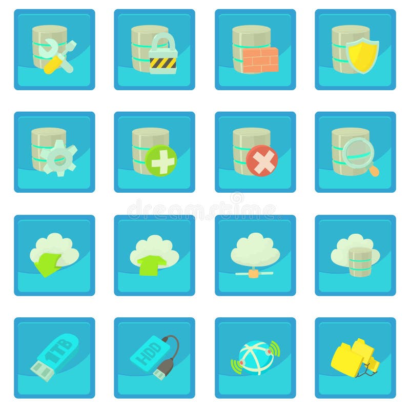 Database Symbols Icon Blue App Stock Vector - Illustration of check ...