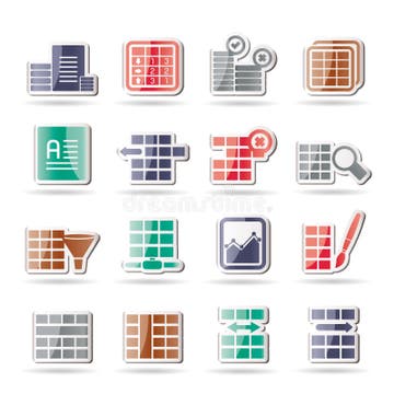 Database and Table Formatting Icons Stock Vector - Illustration of ...