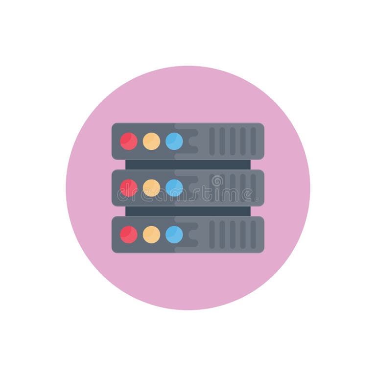 Database Vector Flat Colour Icon Stock Vector - Illustration of vector ...