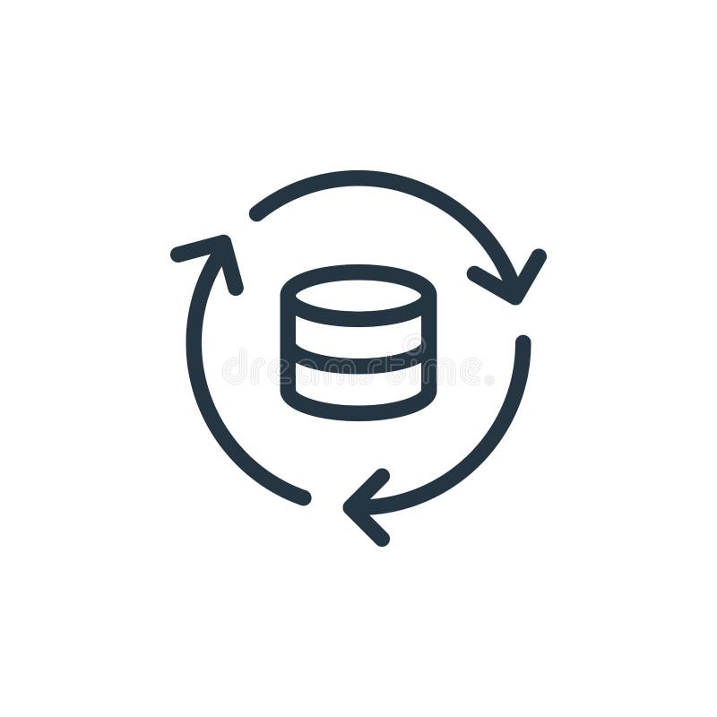 Database Vector Icon Isolated on White Background. Outline, Thin Line ...