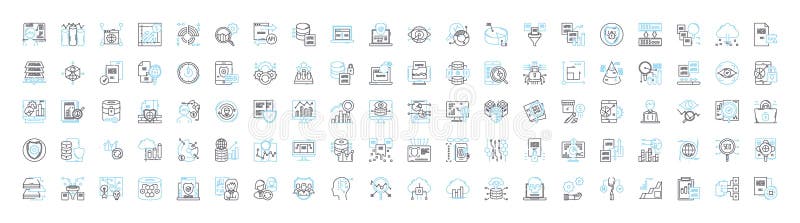 Database Vector Line Icons Set Database Sql Mysql Oracle Access Mongodb Postgresql