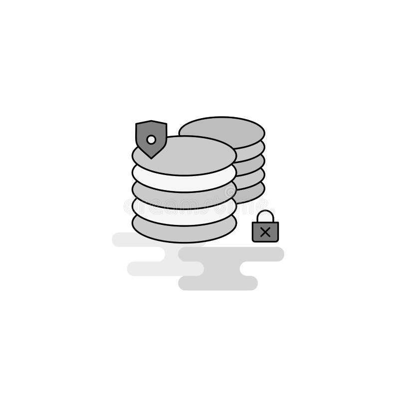 Database Web Icon. Flat Line Filled Gray Icon Vector Stock Vector ...