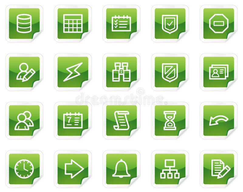 Web Icons Set-Green stock vector. Illustration of office - 2658047