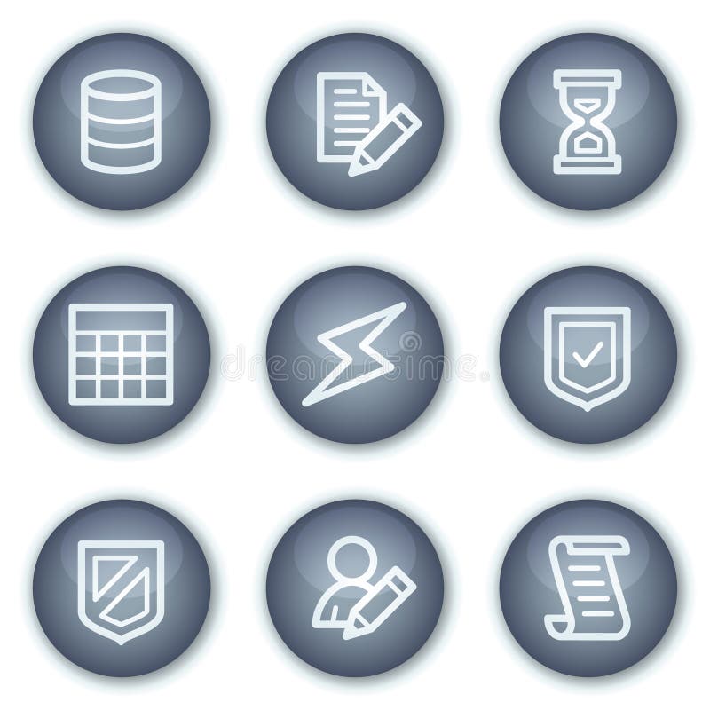 Database Web Icons, Mineral Circle Buttons Series Stock Vector ...