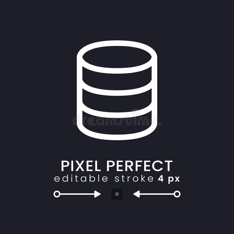 Database White Linear Desktop Icon on Black Stock Vector - Illustration ...
