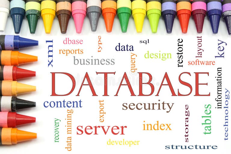 Database Word Cloud with Crayon Border Stock Illustration ...