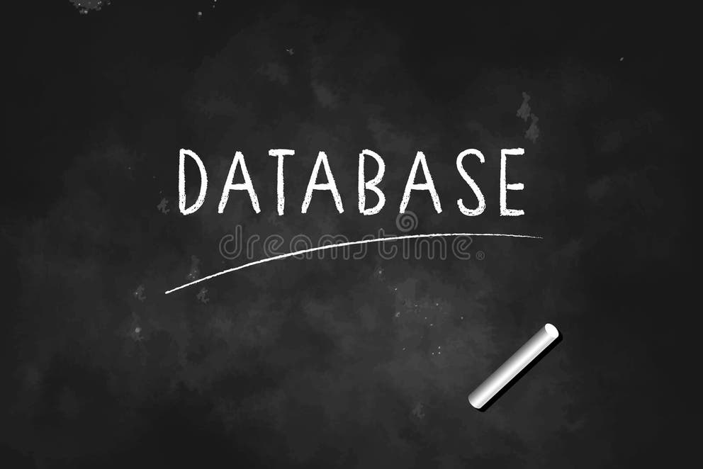 Database Written with Chalk on Blackboard Icon Logo Design Vector ...