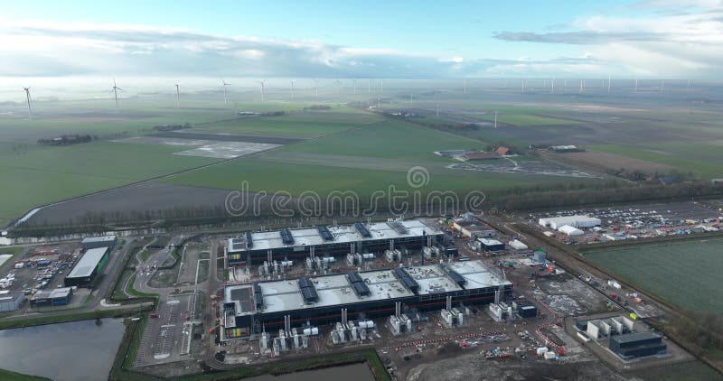 Datacenter Building, Construction in Midden Meer. the Netherlands ...