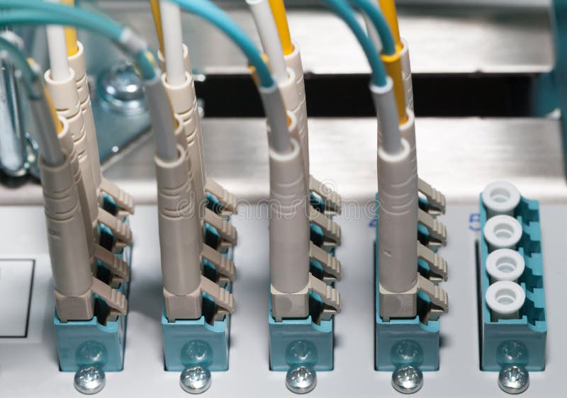 Network Patch Panel in a Data Center Stock Photo - Image of cluster ...