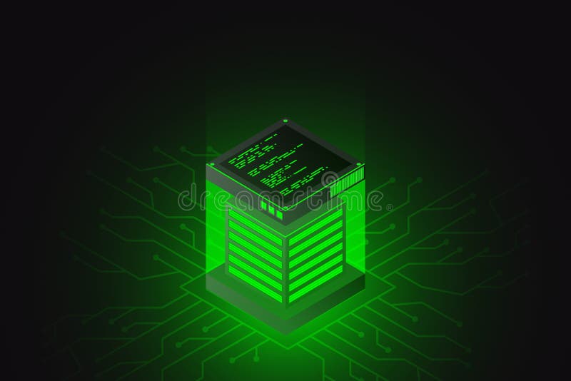 Datacenter Isometric Vector Illustration. Computer Storage or Farming ...