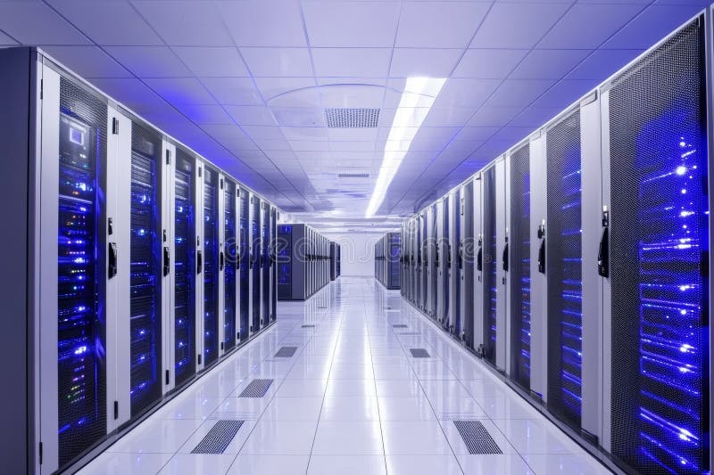 Datacenter, Modern it Technology Server Room. Stock Photo - Image of ...