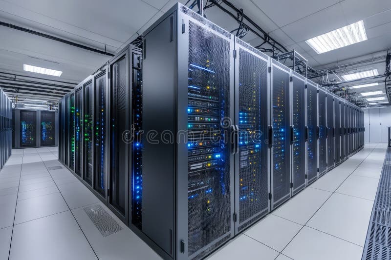 Datacenter, Modern it Technology Server Room. Stock Photo - Image of ...