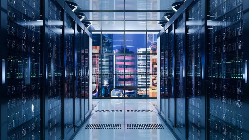 Datacenter Modern it Technology Server Room Stock Illustration ...