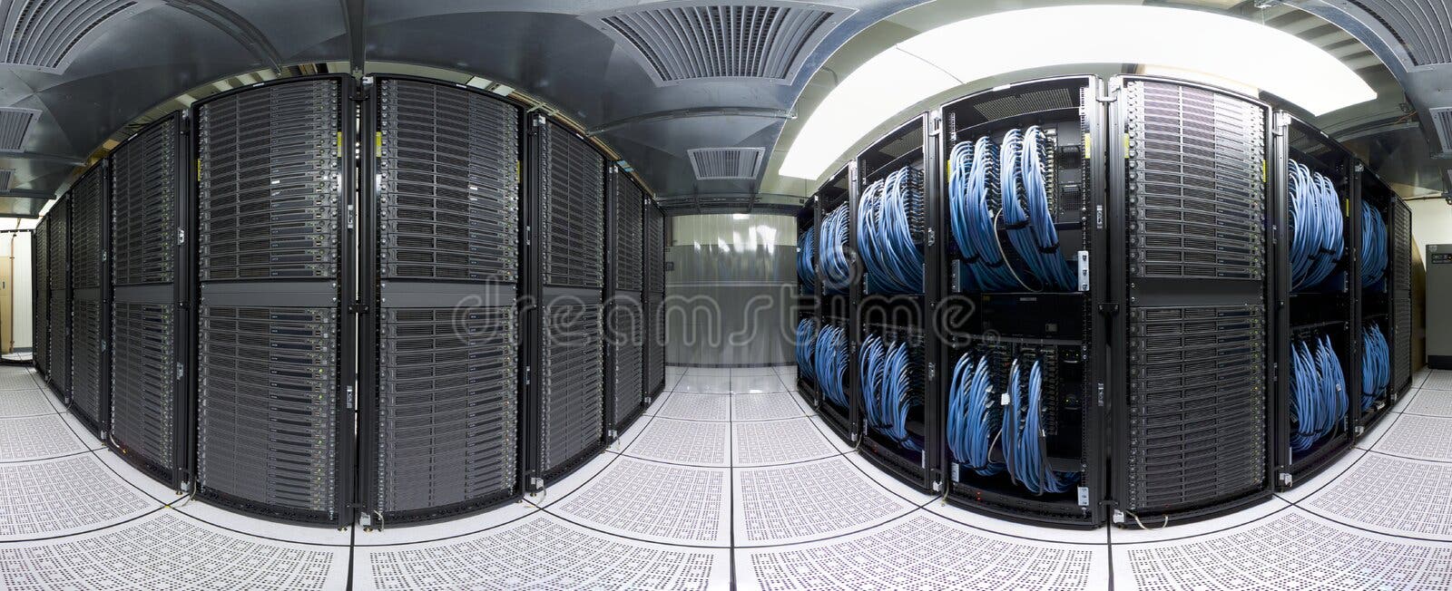 High Resolution HDRI Panoramic View of a Server Data Room Center. 360 ...