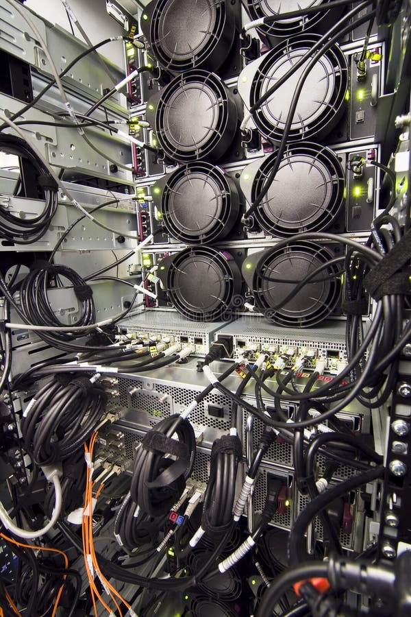 Datacenter rack rear stock image. Image of mounted, networking - 13301879