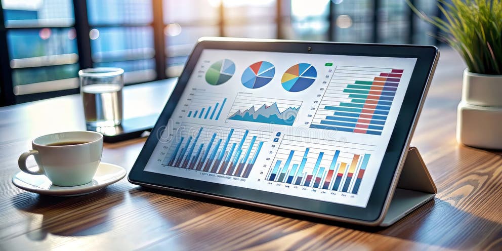 DataDriven Decision Making Modern Tablet Displays Sophisticated ...