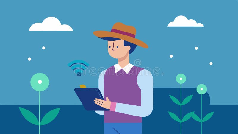 DataDriven Farming a Farmer Standing in a Field Holding a Tablet ...